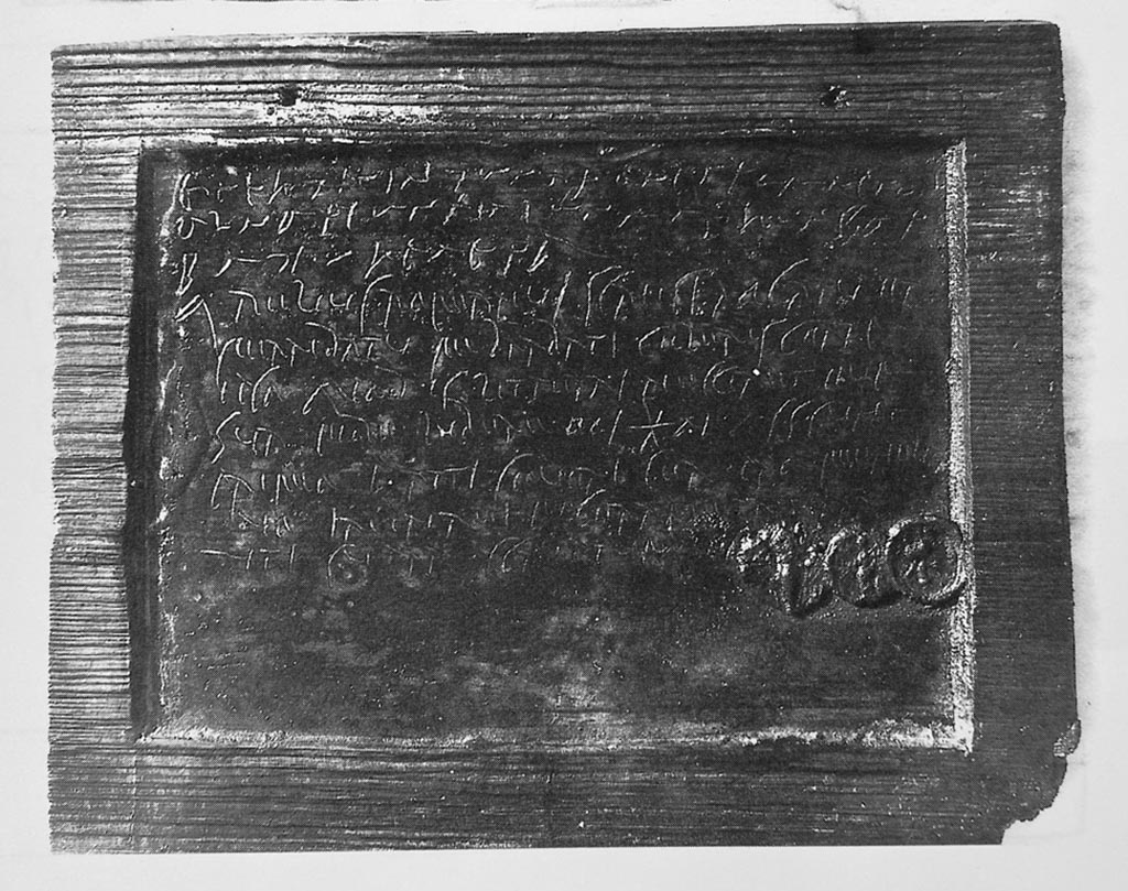Complesso dei triclini in località Moregine a Pompei. Drawing of one of the wax tablets and ...